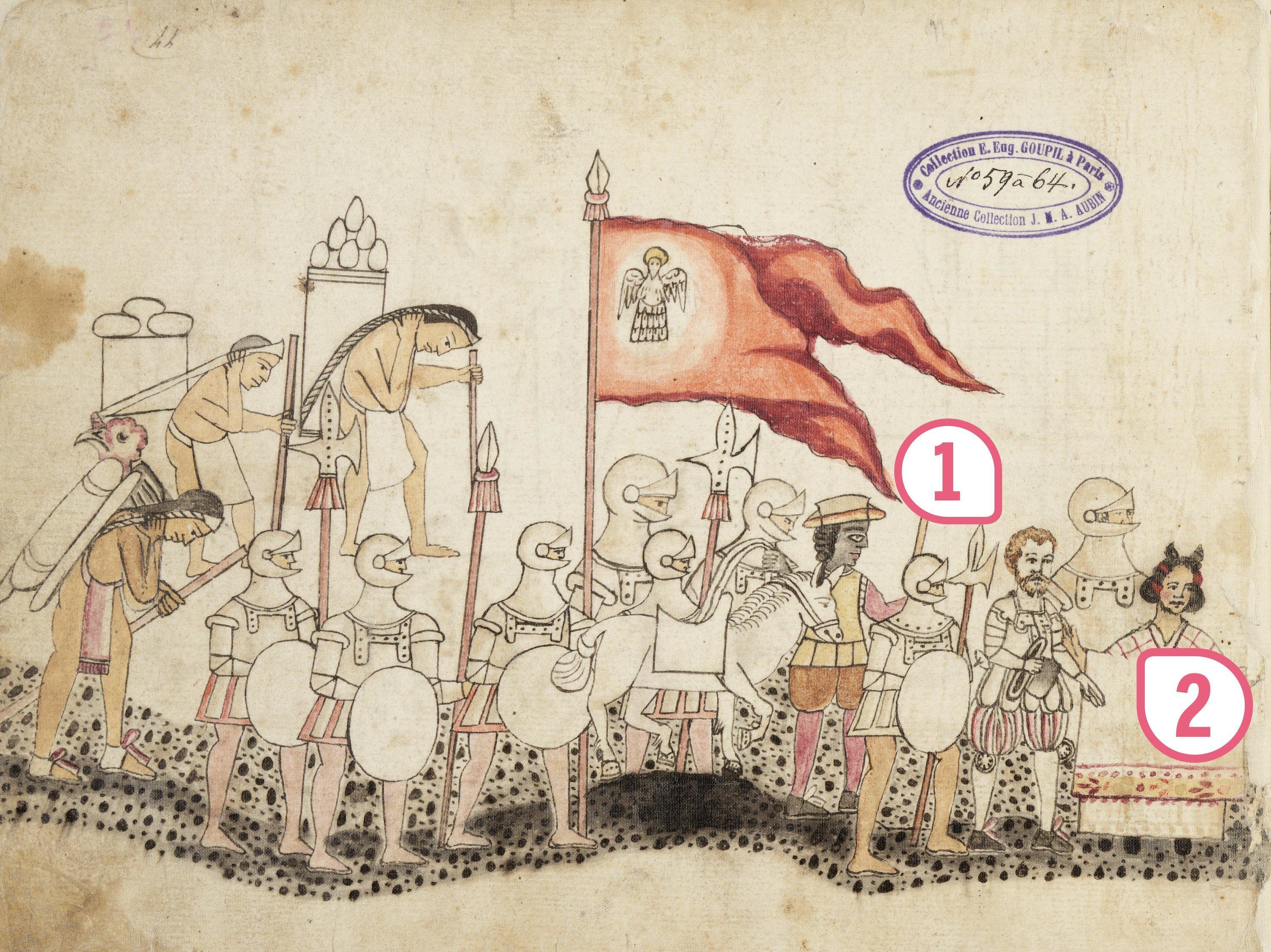 Une représentation aztèque de la conquête espagnole