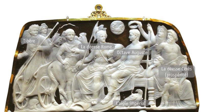 Octave Auguste entouré des dieux romains
