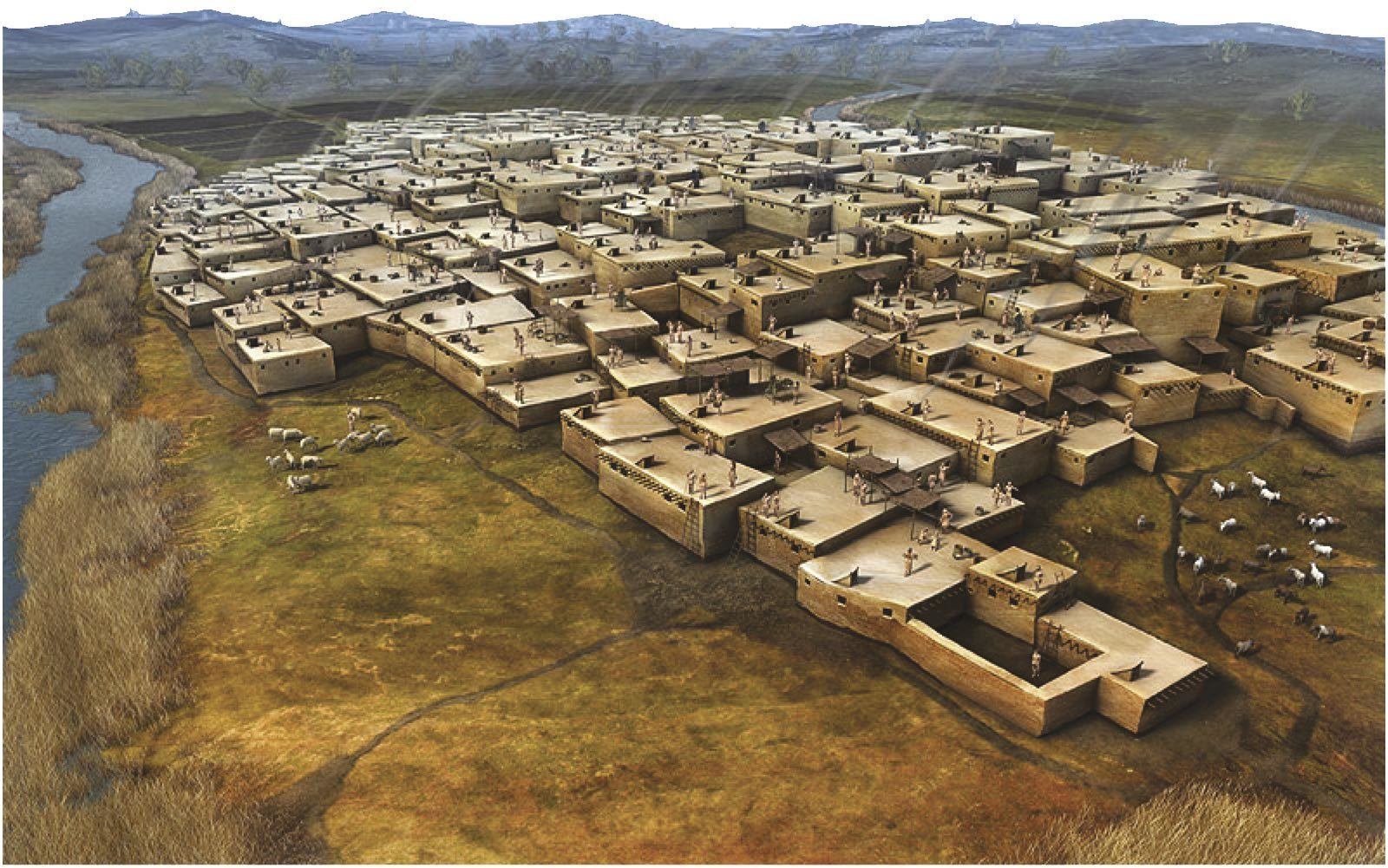 Reconstitution du village de Çatal Hüyük