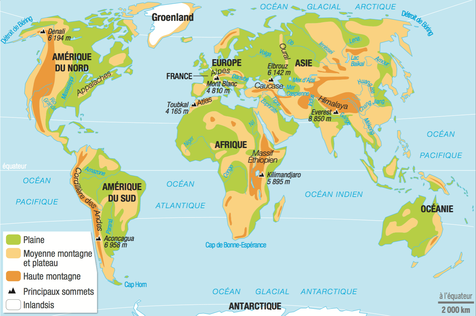 Les grands ensembles de relief