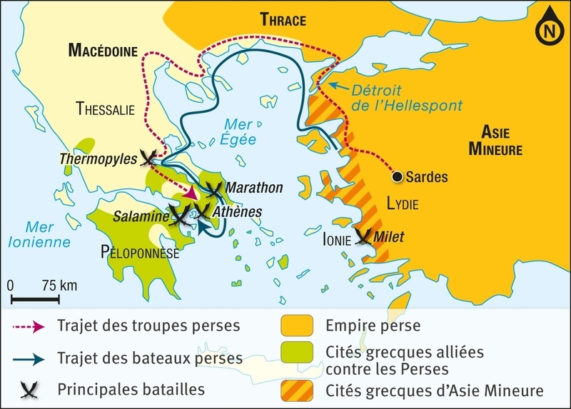L’attaque des Perses lors des guerres médiques