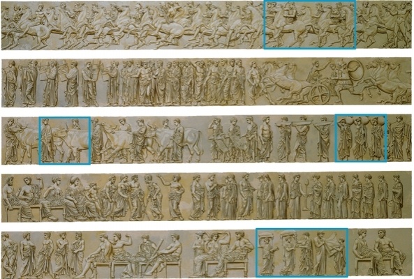Reconstitution de la frise des Panathénées