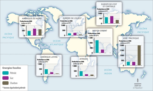 La Production Dénergies Fossiles Dans Le Monde